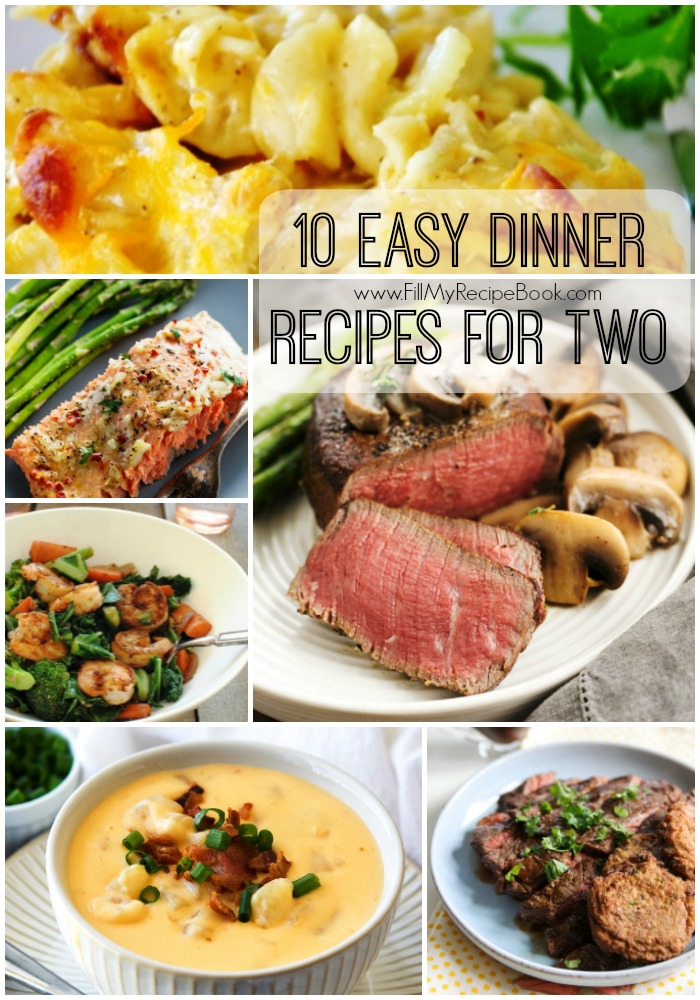 10 Easy Dinner Recipes For Two fb - Fill My Recipe Book