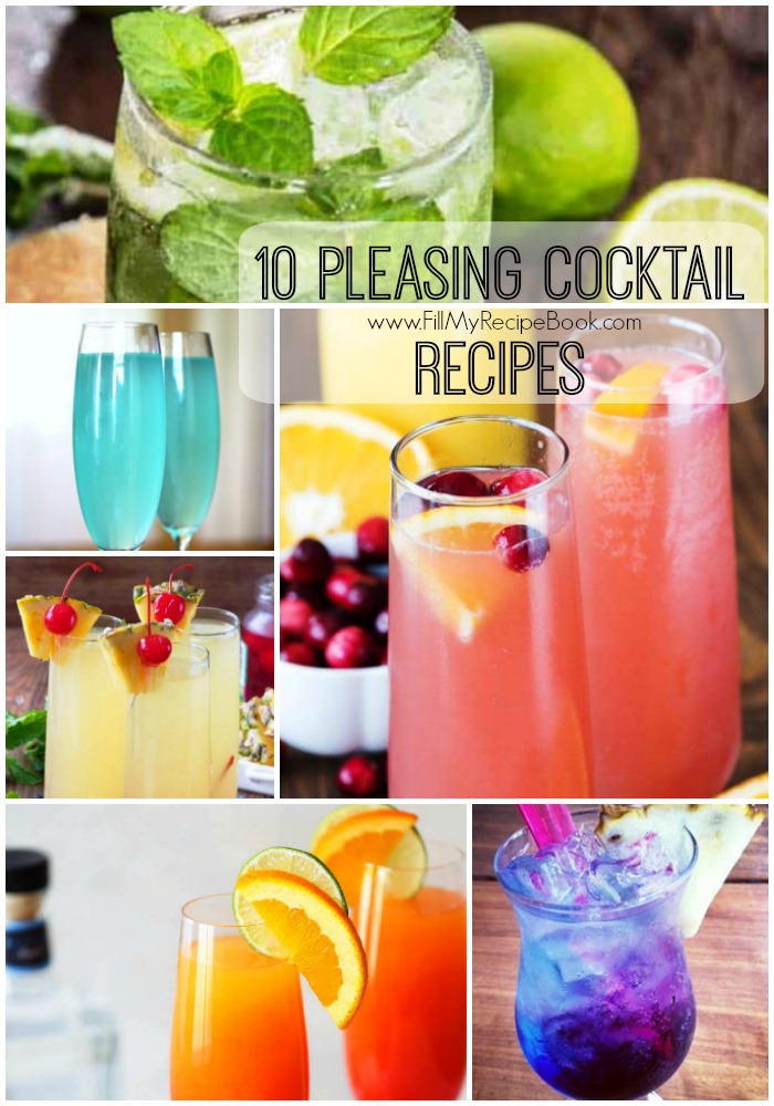 10 Pleasing Cocktail Recipes fb - Fill My Recipe Book