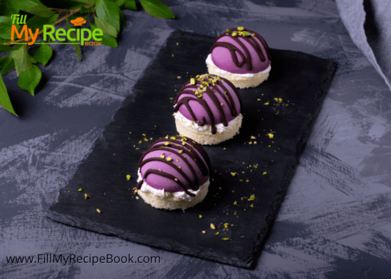 Mini Blueberry Mousse Cakes Glazed - Fill My Recipe Book