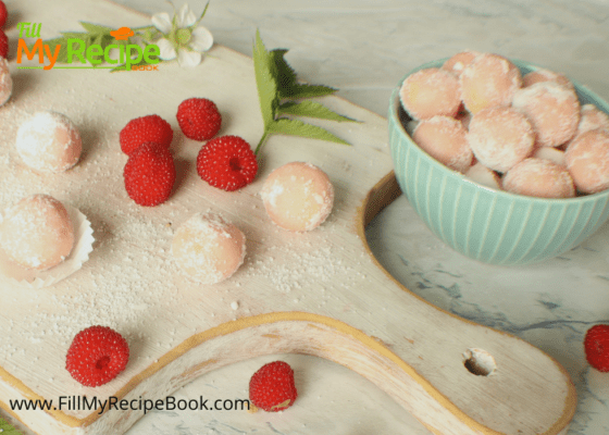 Raspberry White Chocolate Truffle Balls - Fill My Recipe Book