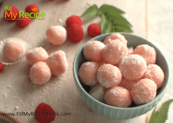 Raspberry White Chocolate Truffle Balls - Fill My Recipe Book