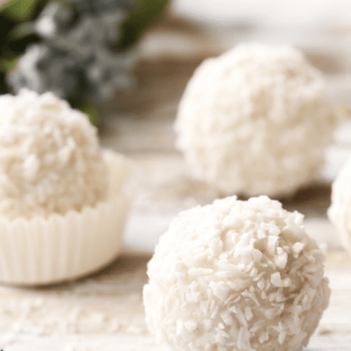 White Chocolate Coconut Truffles - Fill My Recipe Book