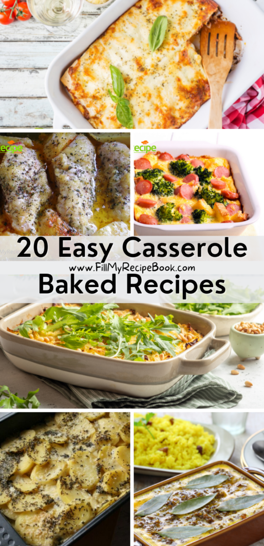 20 Easy Casserole Baked Recipes - Fill My Recipe Book