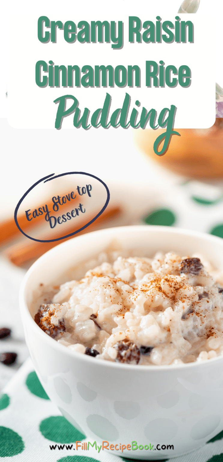 Creamy Raisin Cinnamon Rice Pudding - Fill My Recipe Book