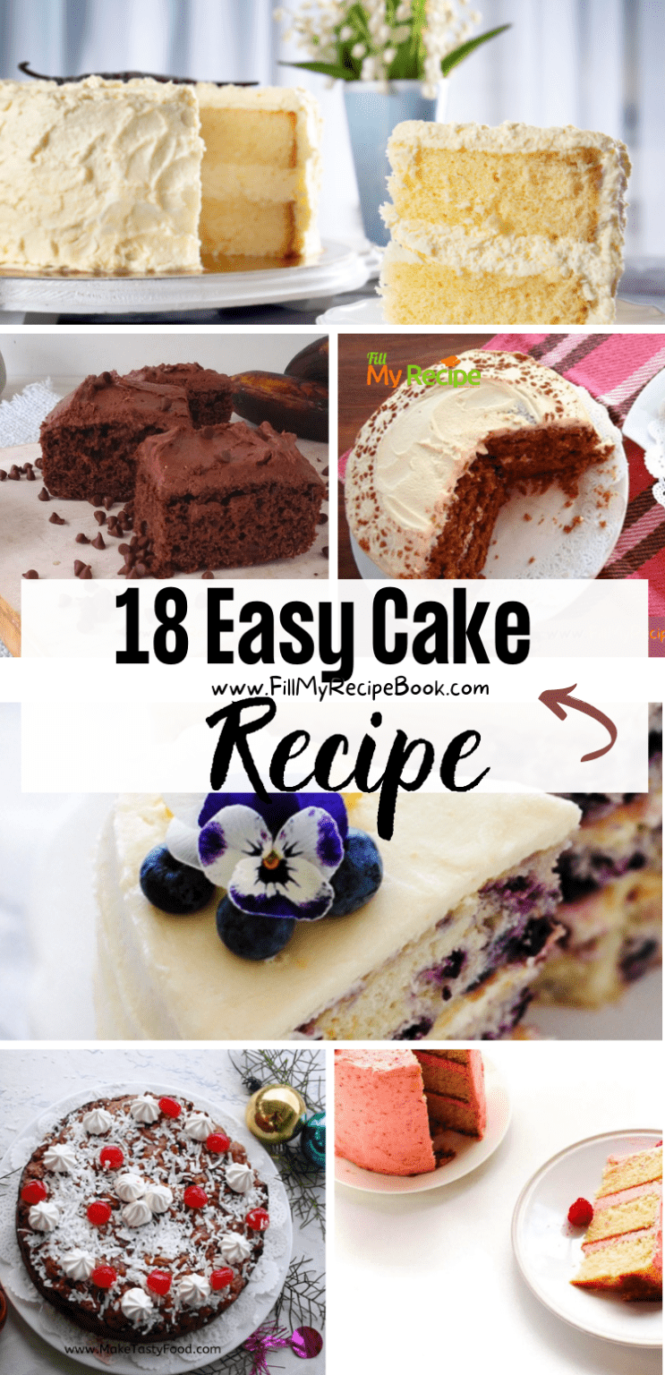 18 Easy Cake Recipes - Fill My Recipe Book
