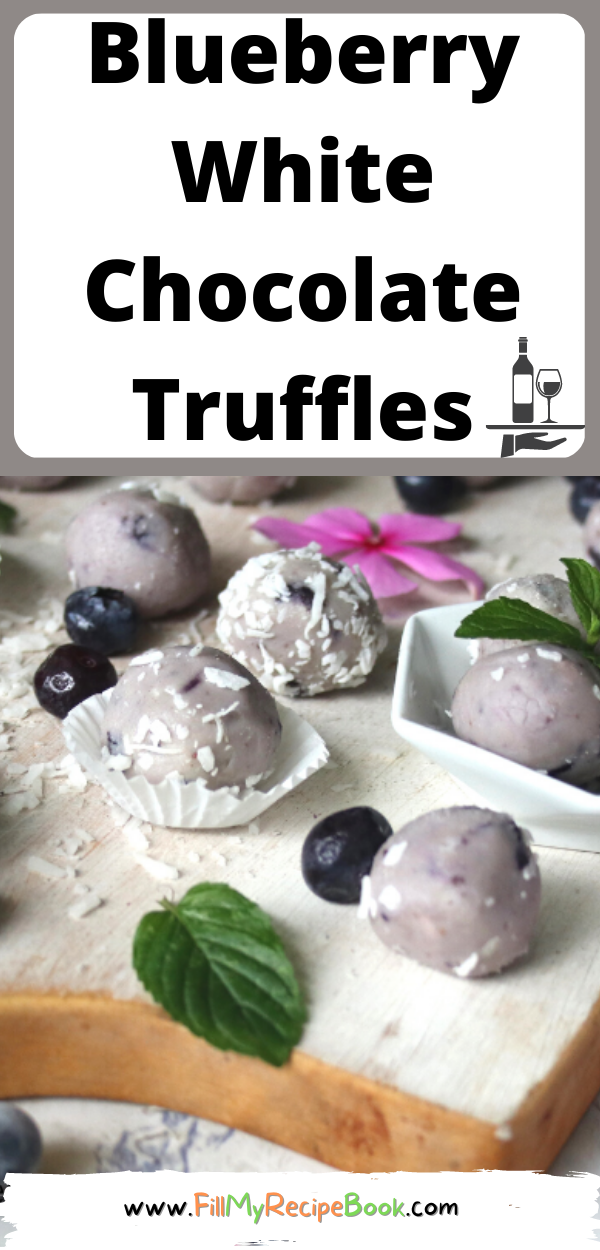 Blueberry White Chocolate Truffles - Fill My Recipe Book