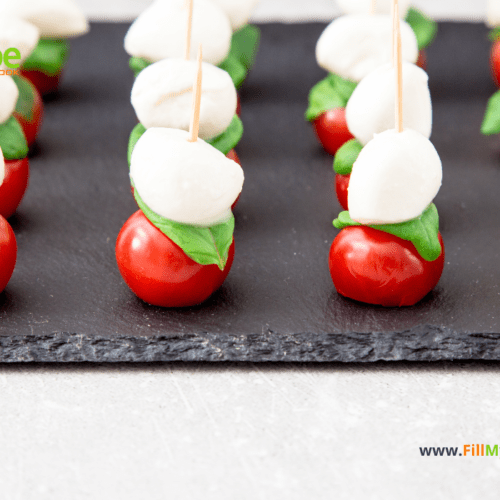 Mini Caprese Salad Skewers - Fill My Recipe Book