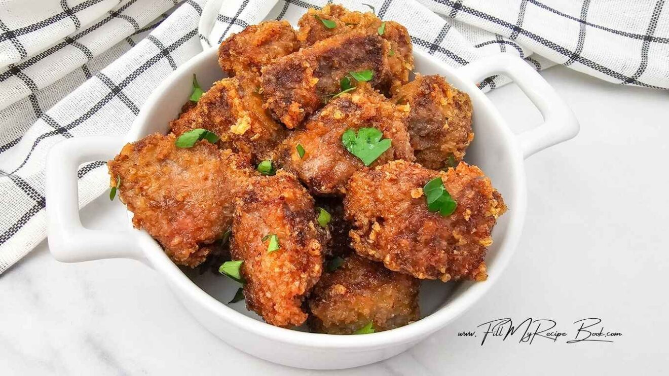 Crispy Fried Steak Nuggets - Fill My Recipe Book